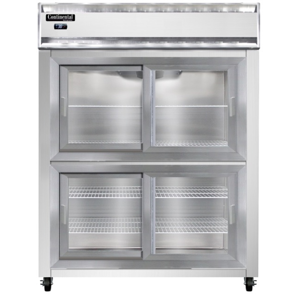 2RENSGDHD 2-Section Commercial Reach-In Display Refrigerator Extra Wide ...