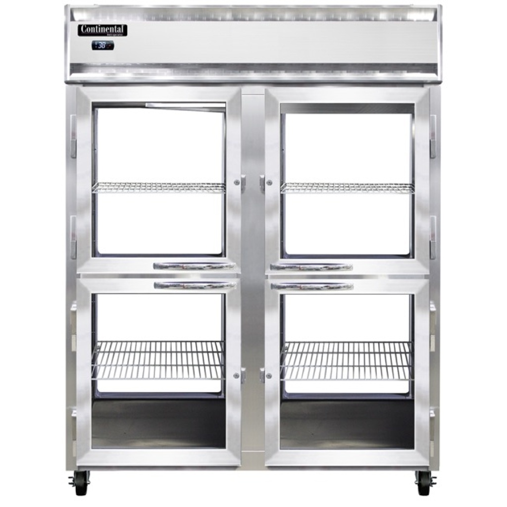 2RENPTHD-GD-GD 2-Section Display Commercial Pass-Thru Refrigerator ...